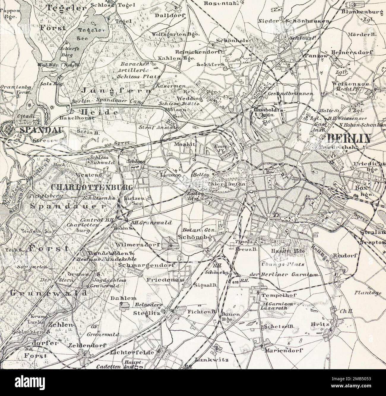 City map of Berlin, Germany, Federal capital, map, cartography, railway ...