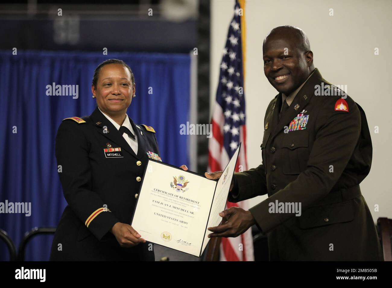 CW3 Sherry D Mitchell and CSM Juan J Mitchell's celebrate retirement ...