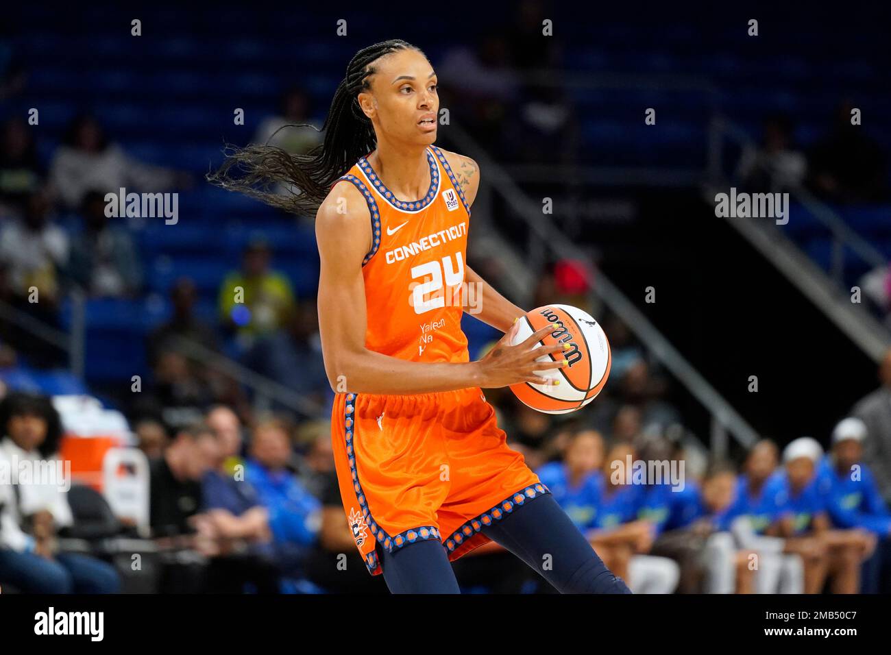 Connecticut Sun forward DeWanna Bonner (24) looks to pass during the ... Connecticut Sun forward DeWanna Bonner (24) looks to pass during the ...