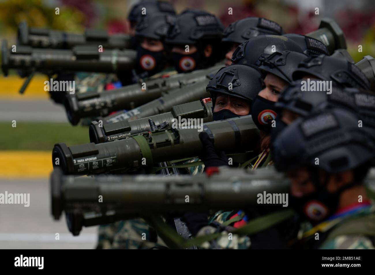 Soldiers march during a parade marking Independence Day in Caracas ...