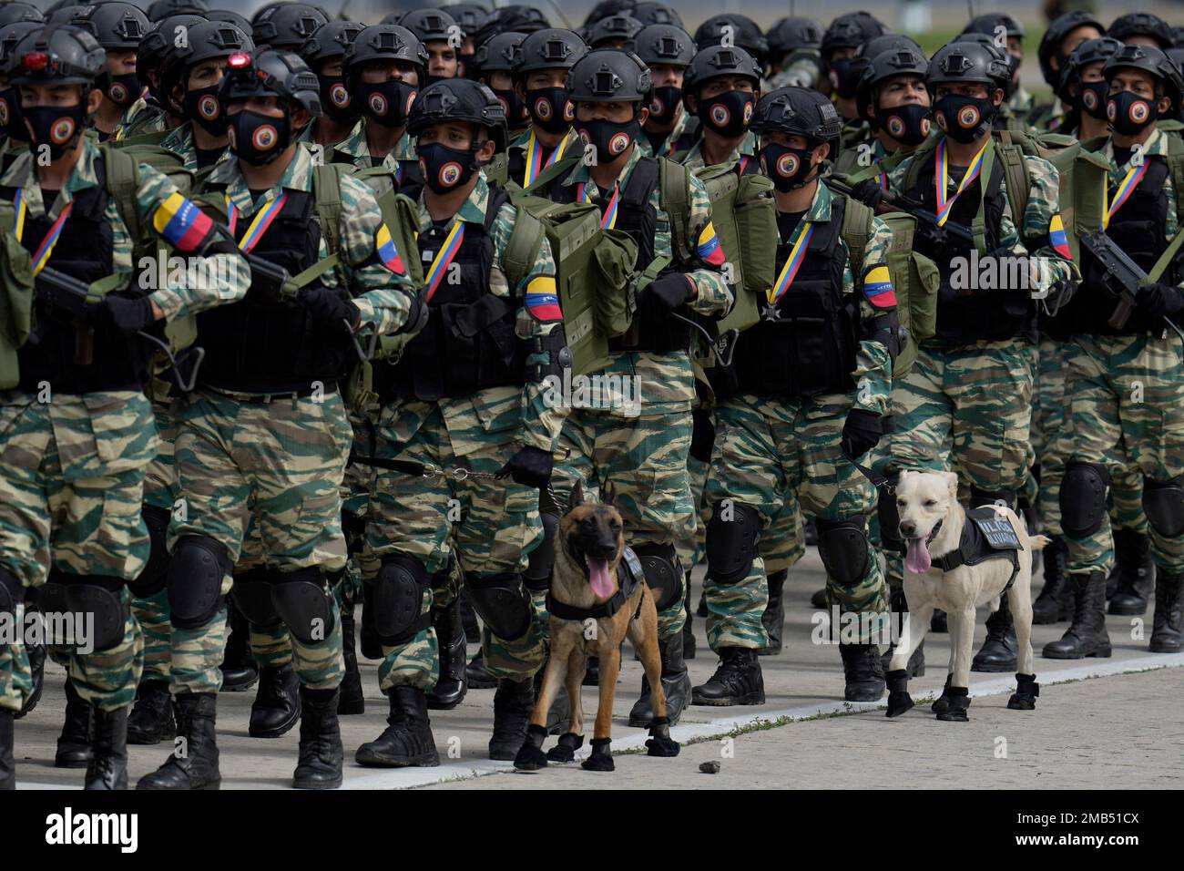 Soldiers march during a parade marking Independence Day in Caracas ...
