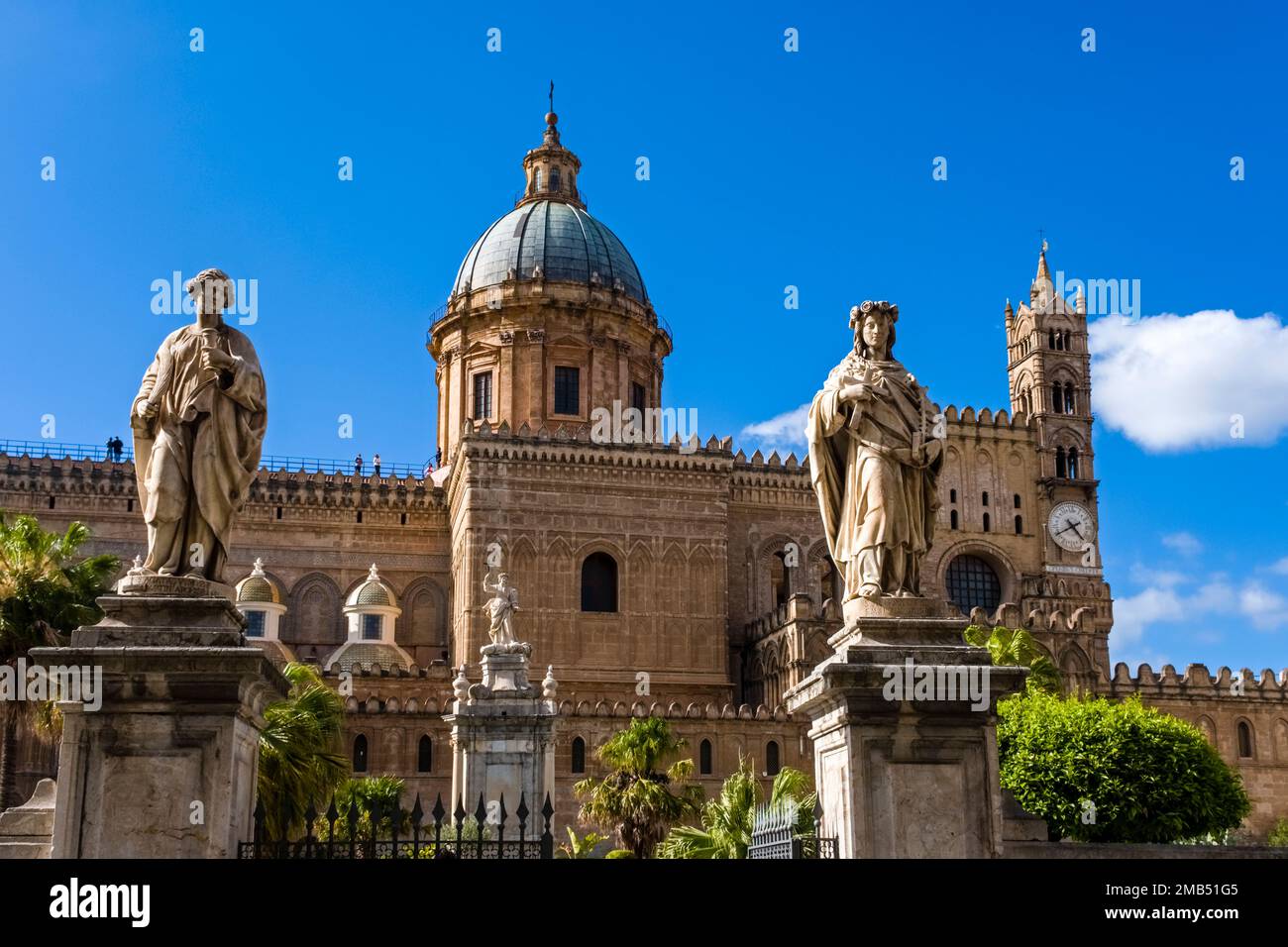 Statue of Santa Rosalia in front of Palermo Cathedral, Basilica ...