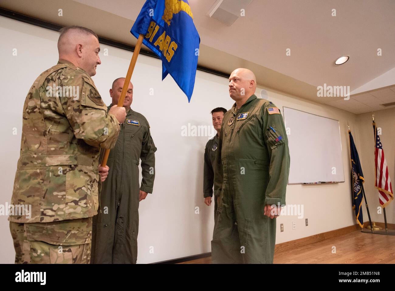 U.S. Air Force Lt. Col. Jacob C. Johnson, incoming commander, 191st Air ...