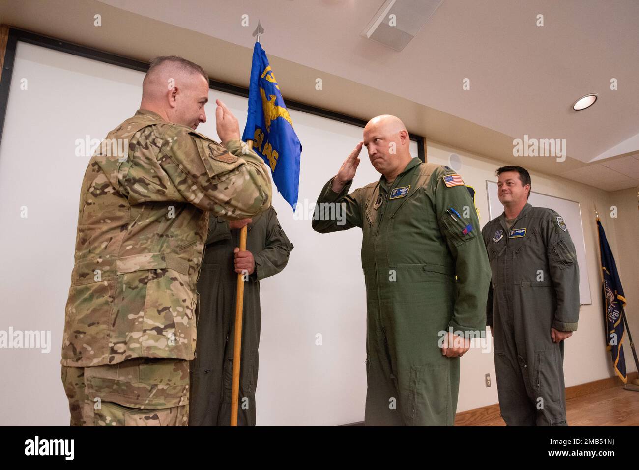 U.S. Air Force Lt. Col. Jacob C. Johnson, incoming commander, 191st Air ...