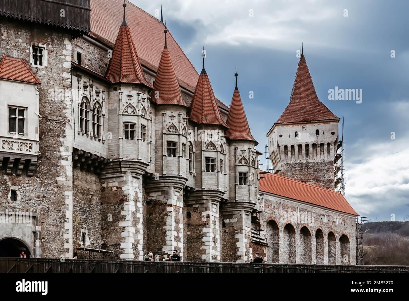 Medieval Windows of Corvin Castle in Transylvania Stock Photo - Alamy
