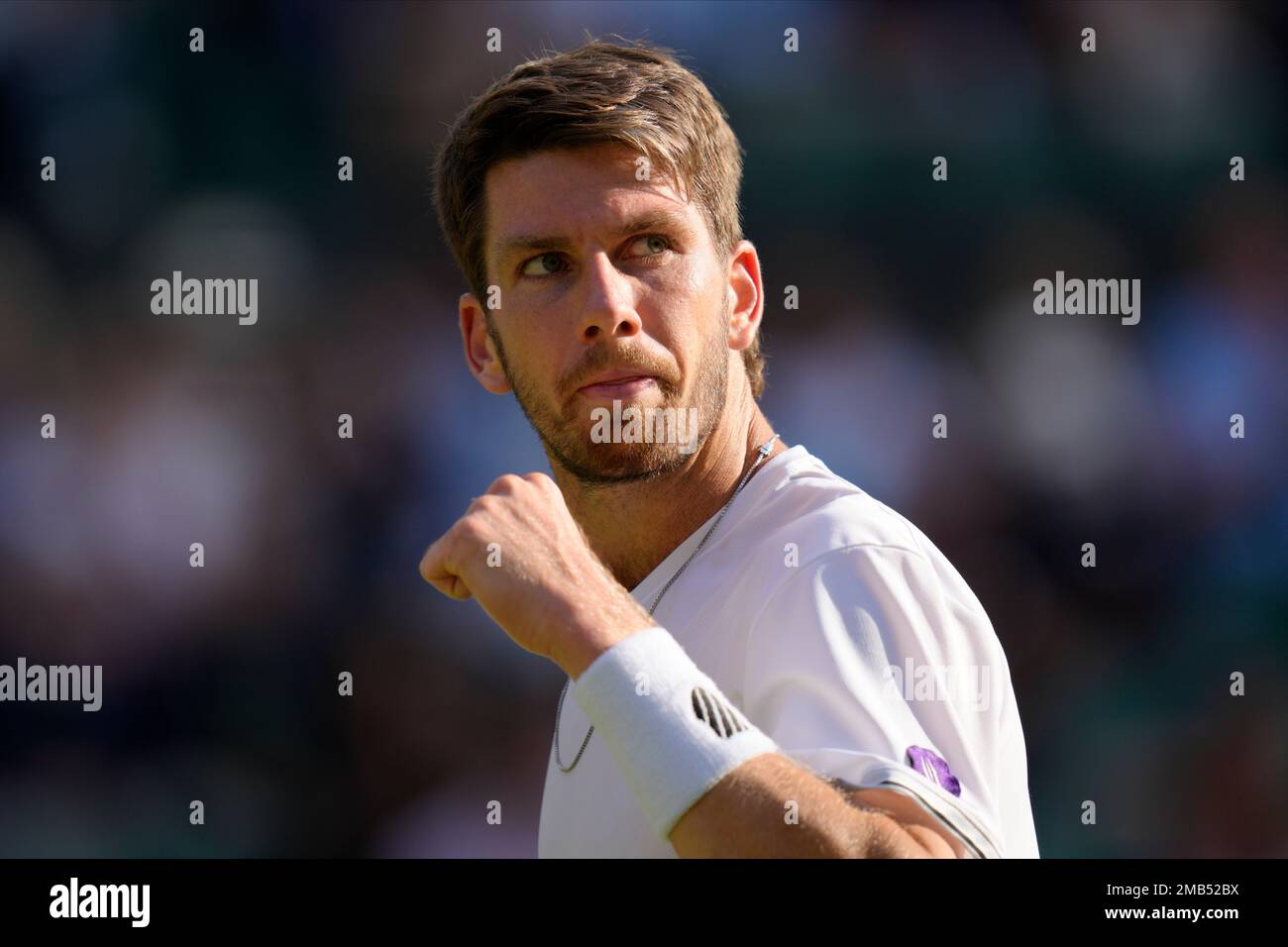Britain's Cameron Norrie celebrates winning a point from Belgium's ...