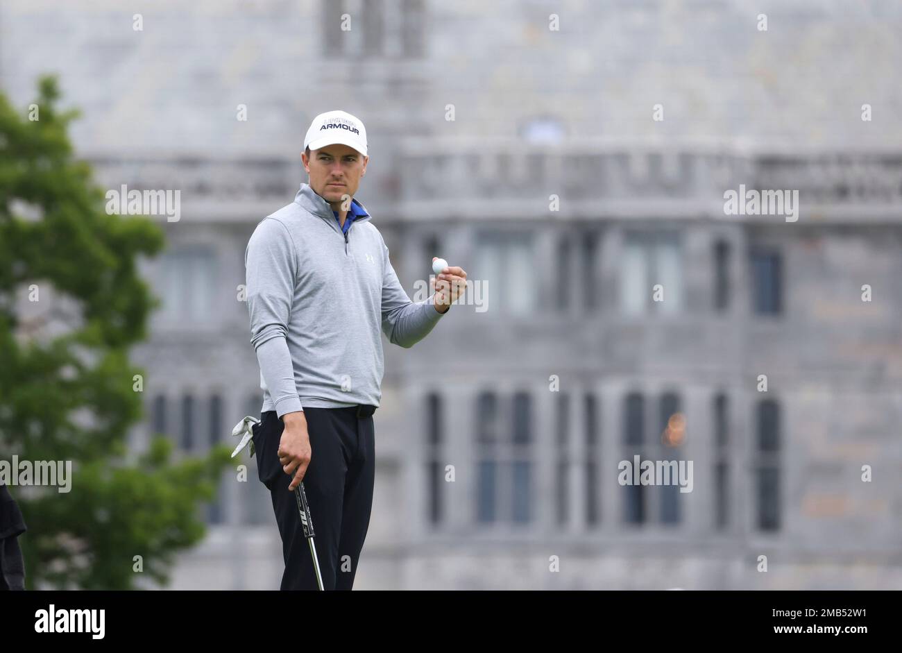 U.S golfer Jordan Spieth after putting out on the 9th green during the ...