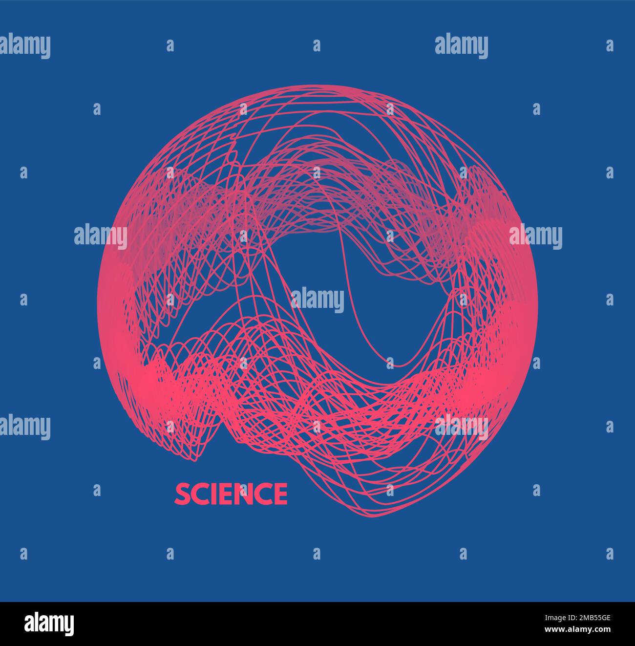 3d sphere composed of twisted lines. Vector art illustration. Dynamic effect. Can be used for ...