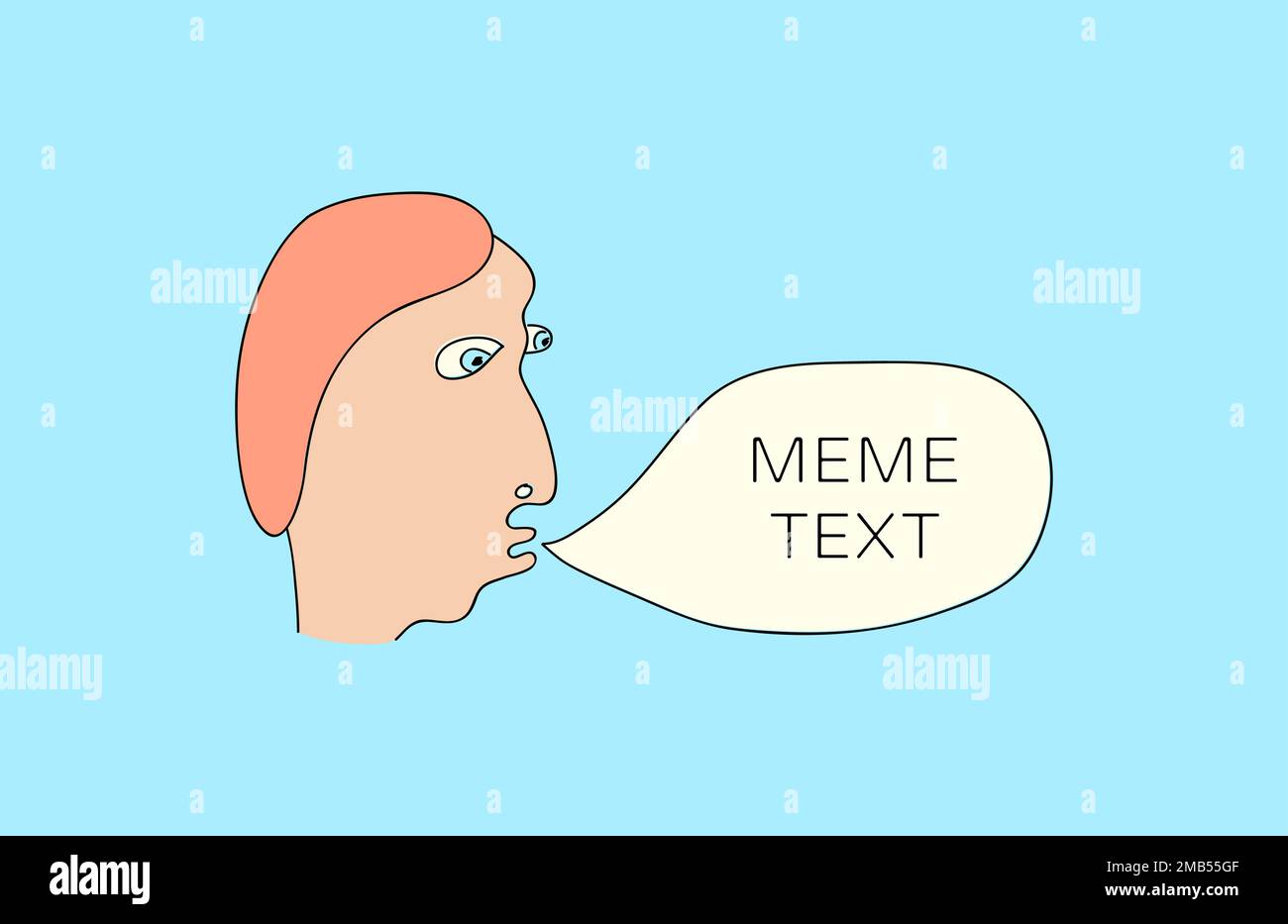 Freehand drawn man with speech bubble. Vector illustration with doodle ...