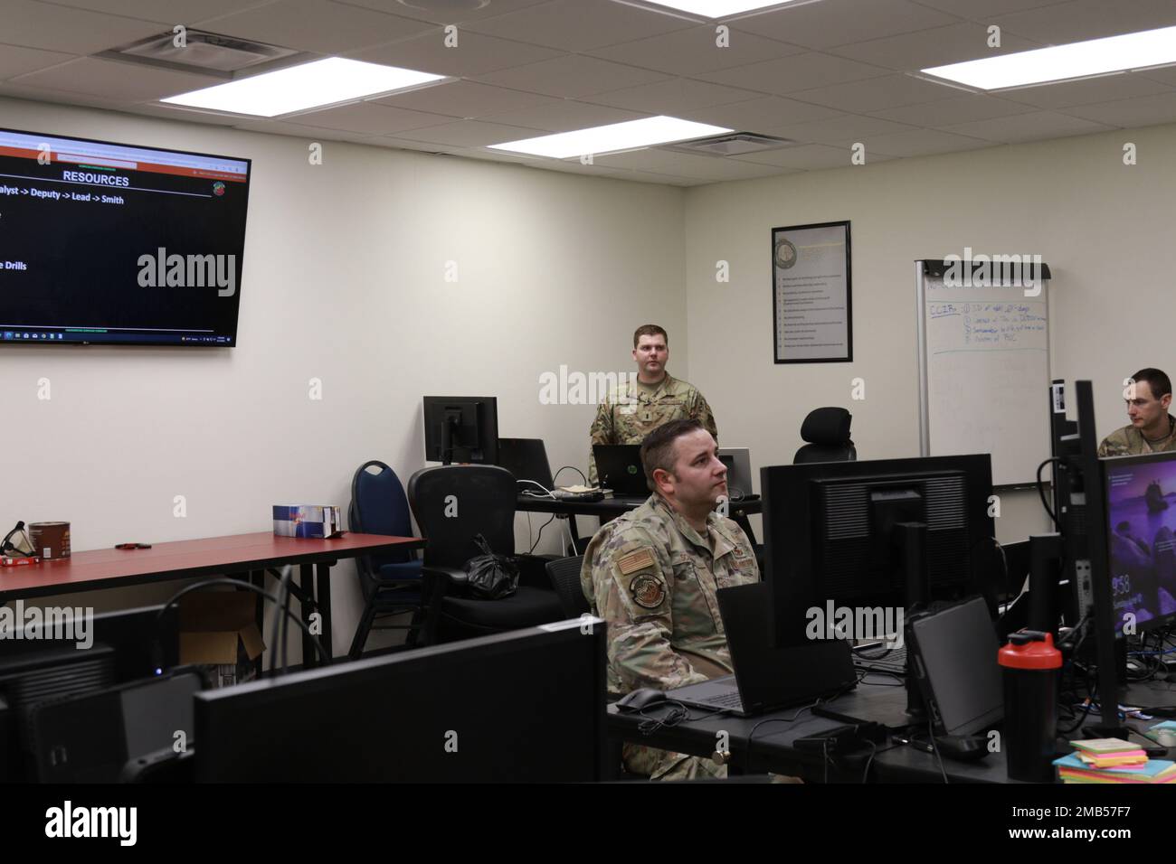 The Iowa Air National Guard Defensive Cyber Operations Element (DCOE) prepares to defend the ...