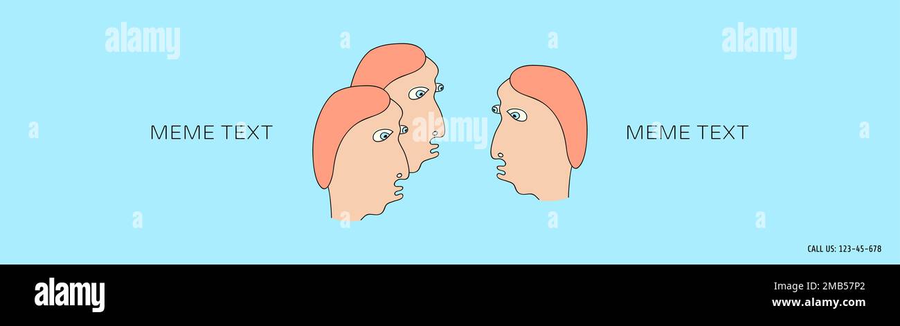 Dialogue between three people drawn in a comic style. Group of young ...