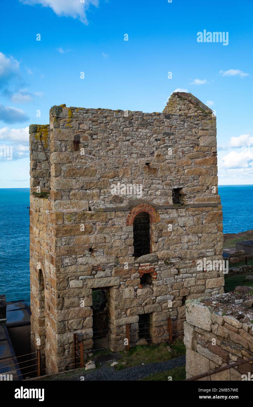 Blue sky over a Engine House at Levant Mine in Cornwall Stock Photo - Alamy