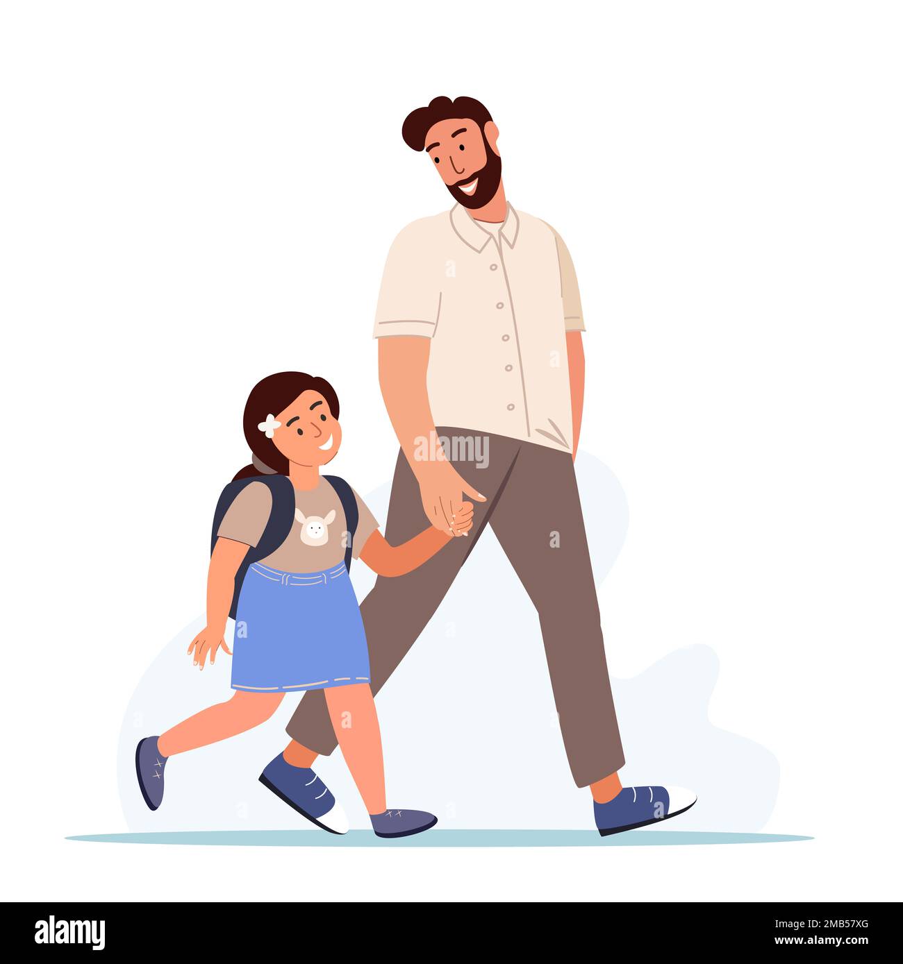 Father leading to school hi-res stock photography and images - Alamy