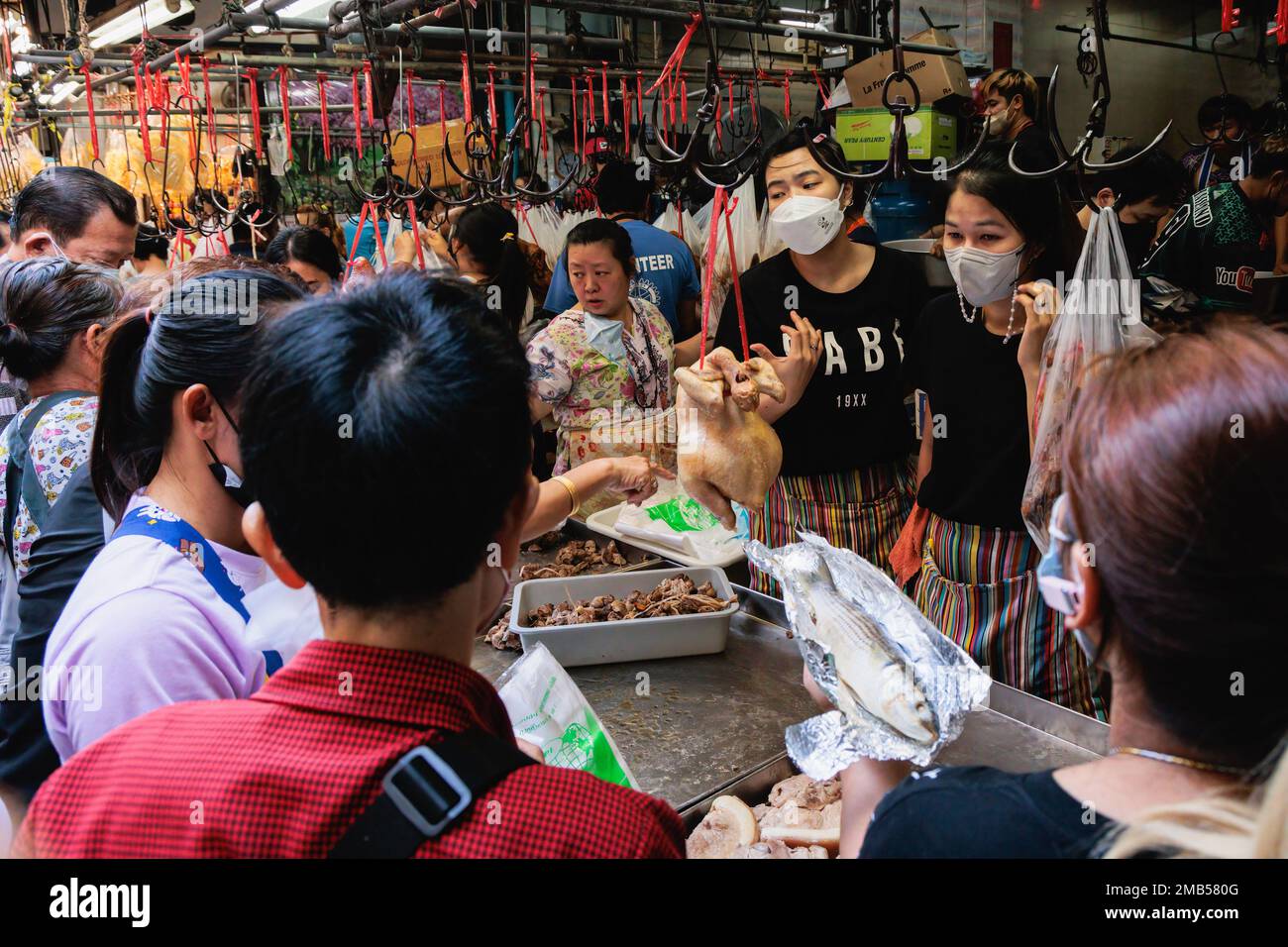 Bangkok, Thailand. 20th Jan, 2023. Chickens, the most popular food for ...