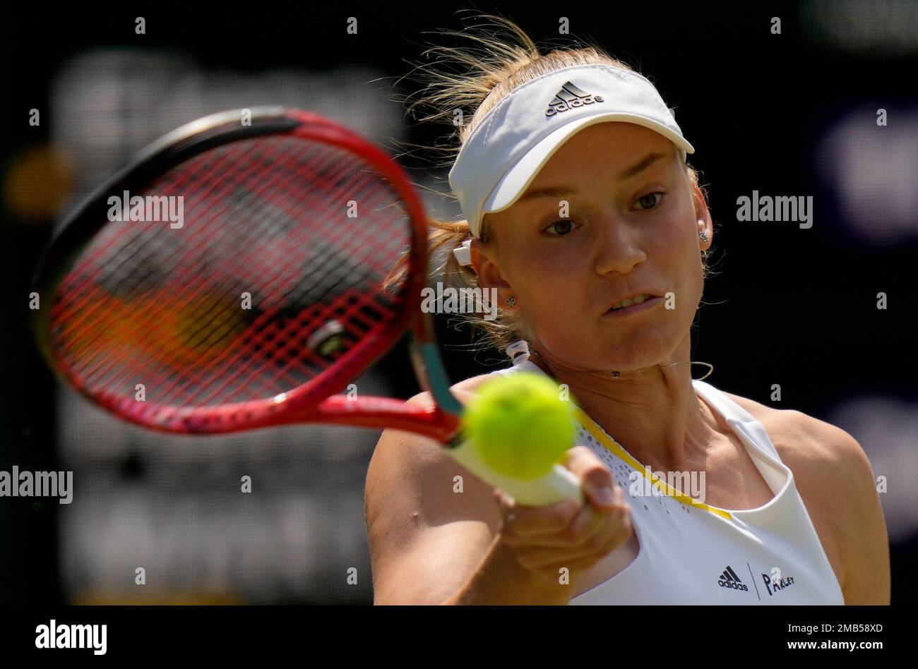 Kazakhstan's Elena Rybakina returns to Croatia's Petra Martic in a ...