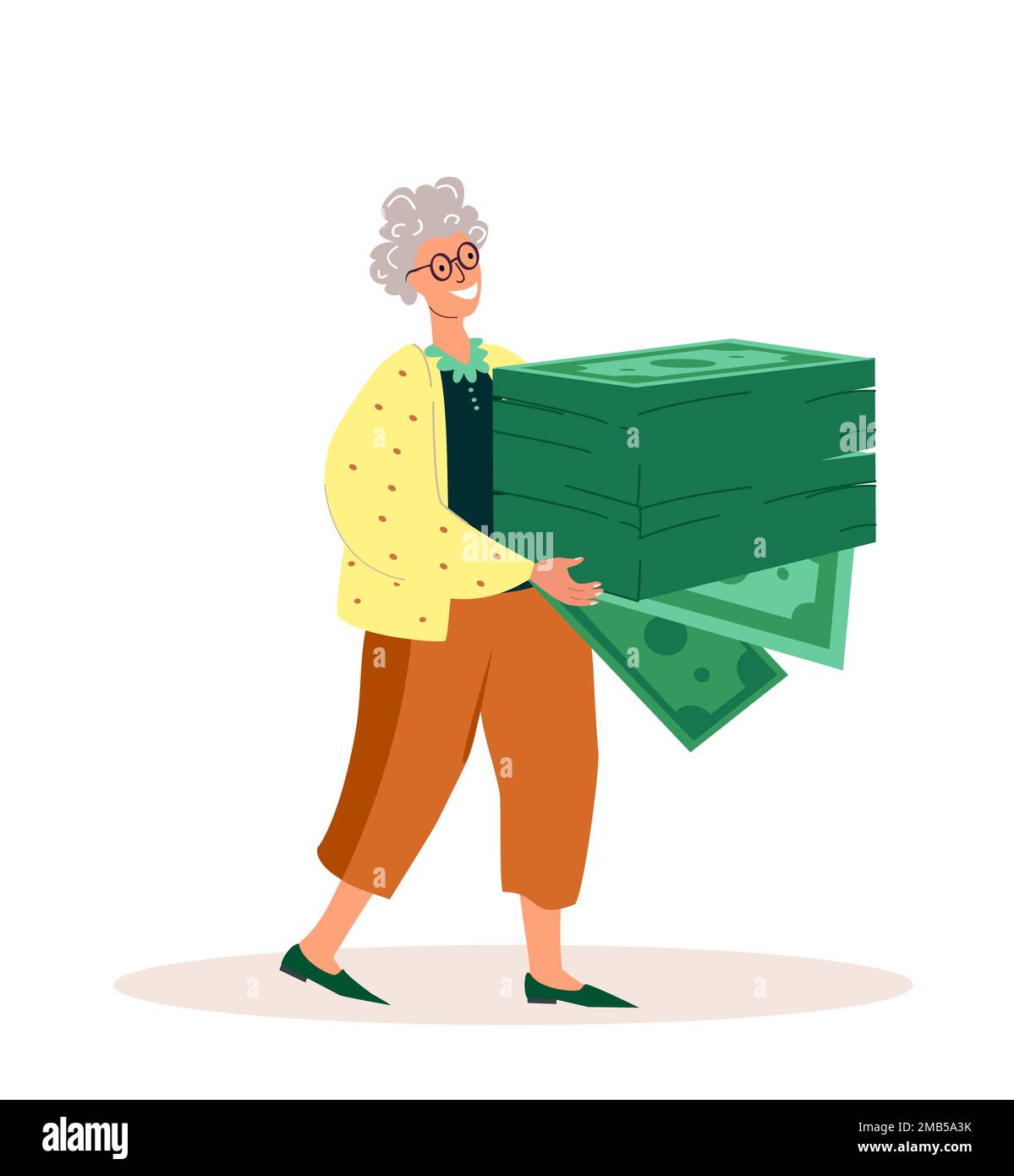 Pensioner Woman,Wealth and Retirement Concept.Senior Woman with Huge ...