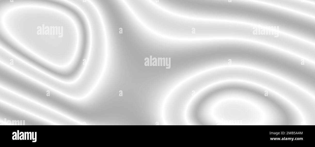 White fluid smooth abstract widescreen banner Stock Photo - Alamy