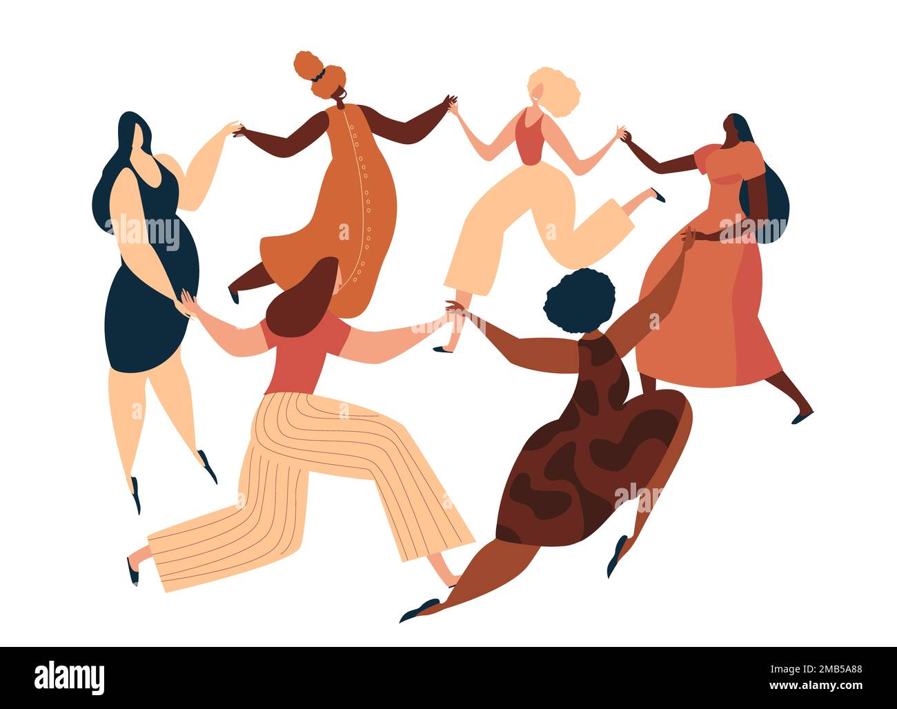 Happy International Woman Day Party.Confident Women Dancing in Female ...