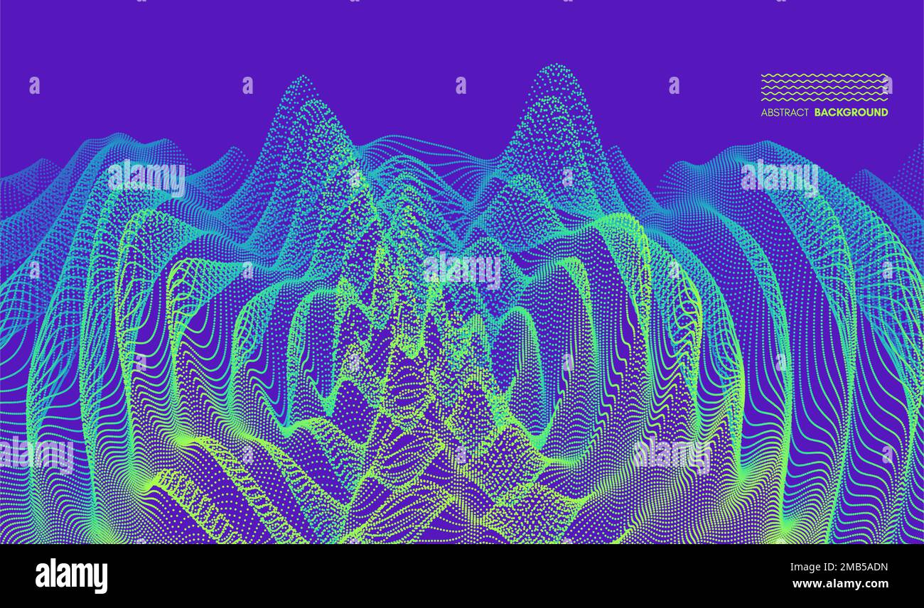 3D wavy background with ripple effect. Vector illustration with ...