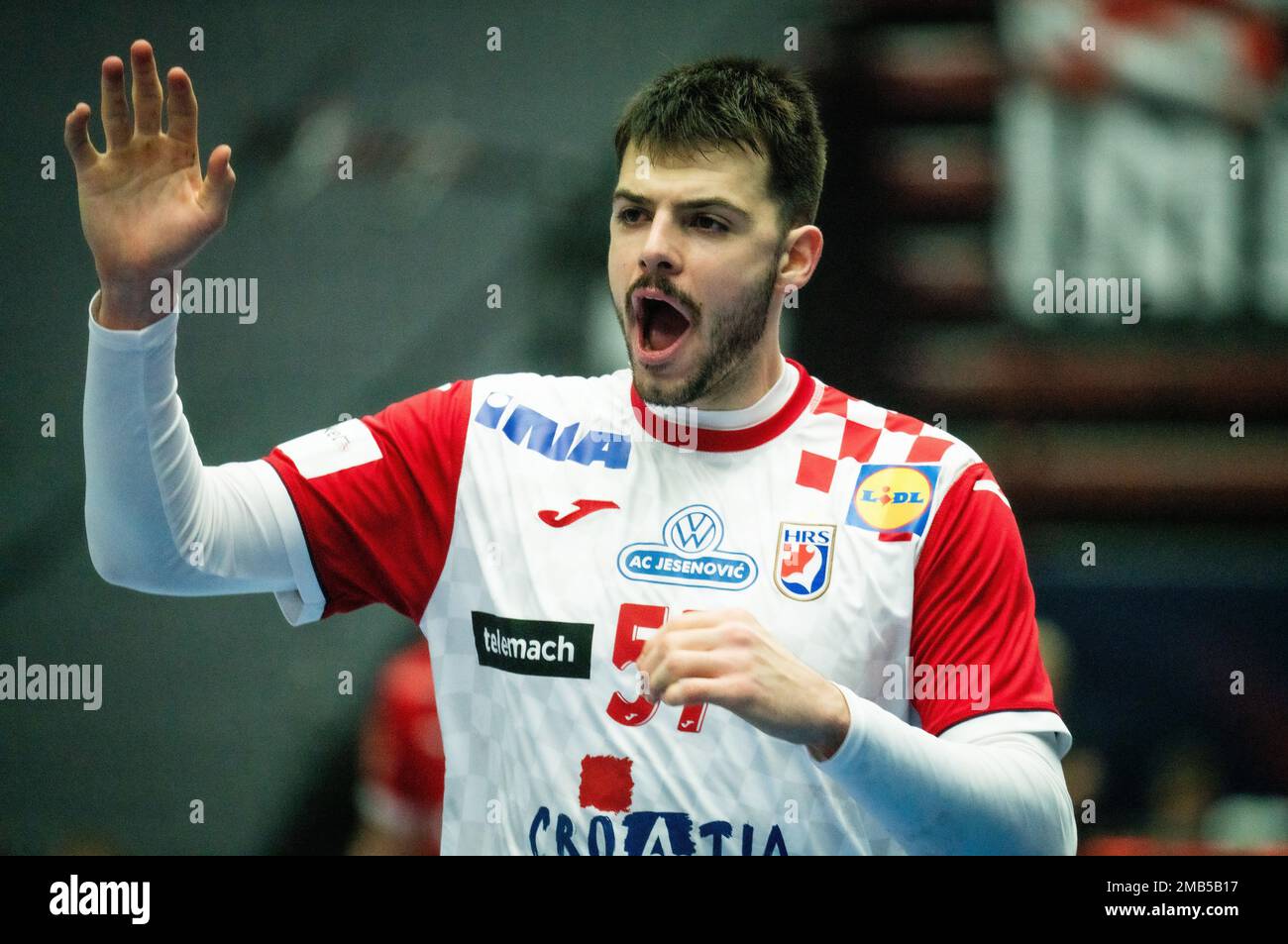 Malmo, Sweden. 19th Jan, 2023. Filip Glavas (57) of Croatia seen during ...