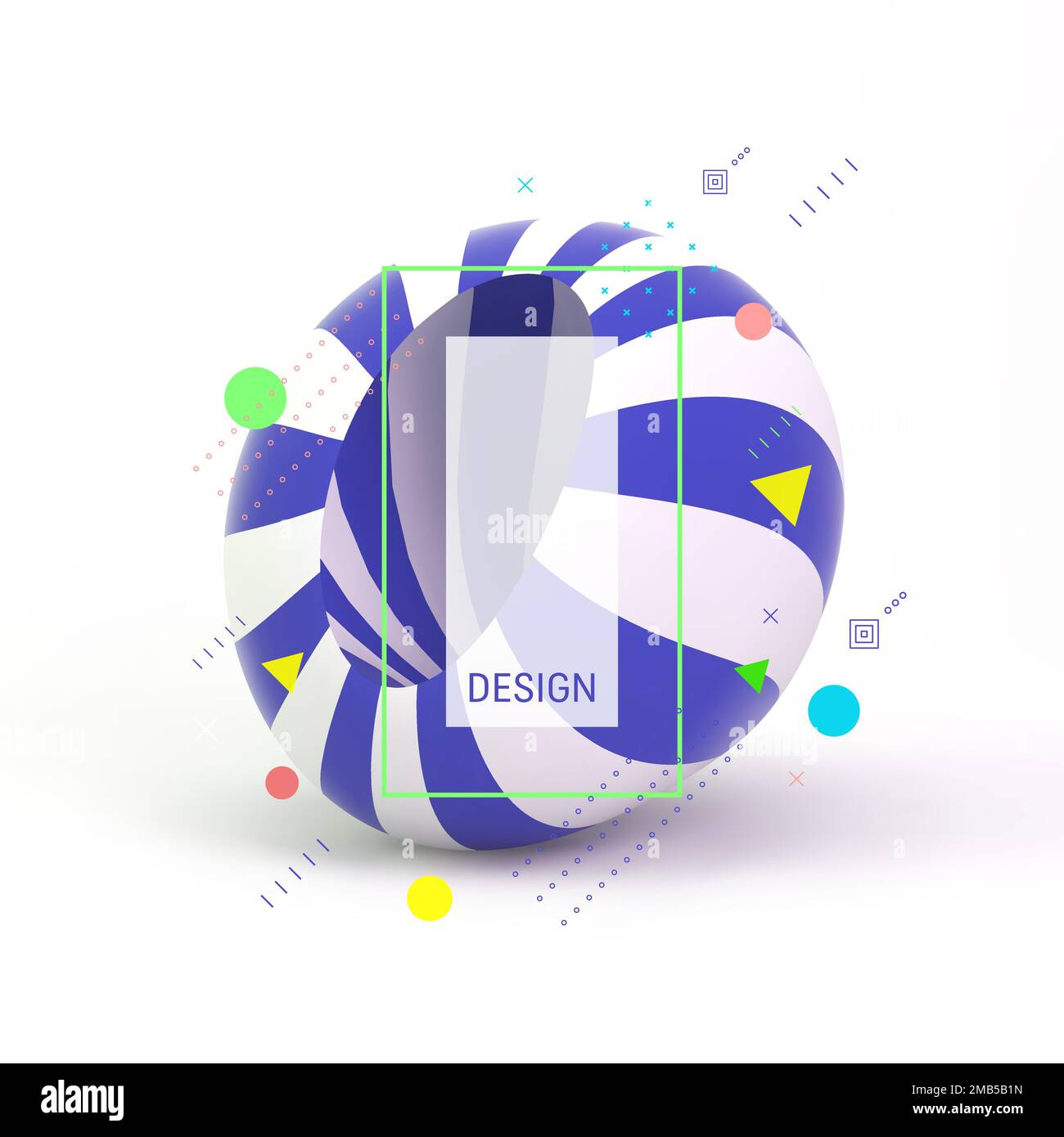 3d abstract vector illustration. Striped object. Cover design template ...