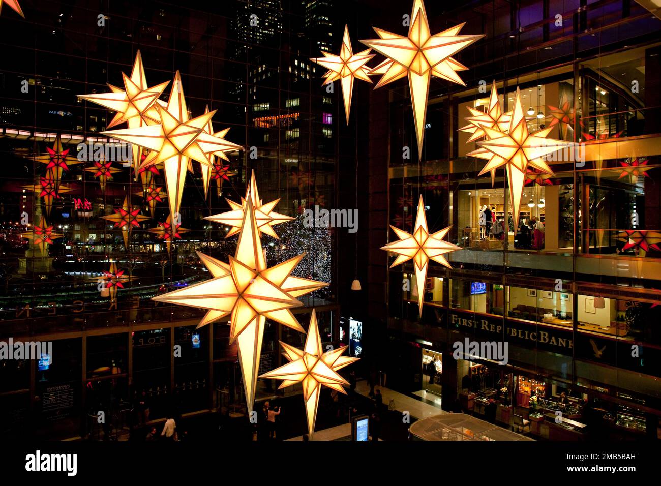 Christmas decoration in The Shops of Columbus Circle, New York Stock ...