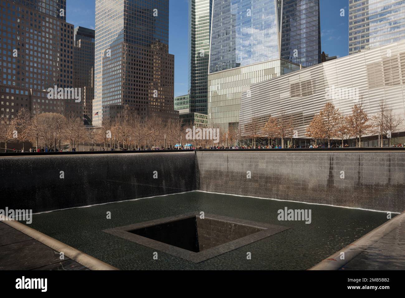 Memorial North Pool at the World Trade Center site, New York Stock ...