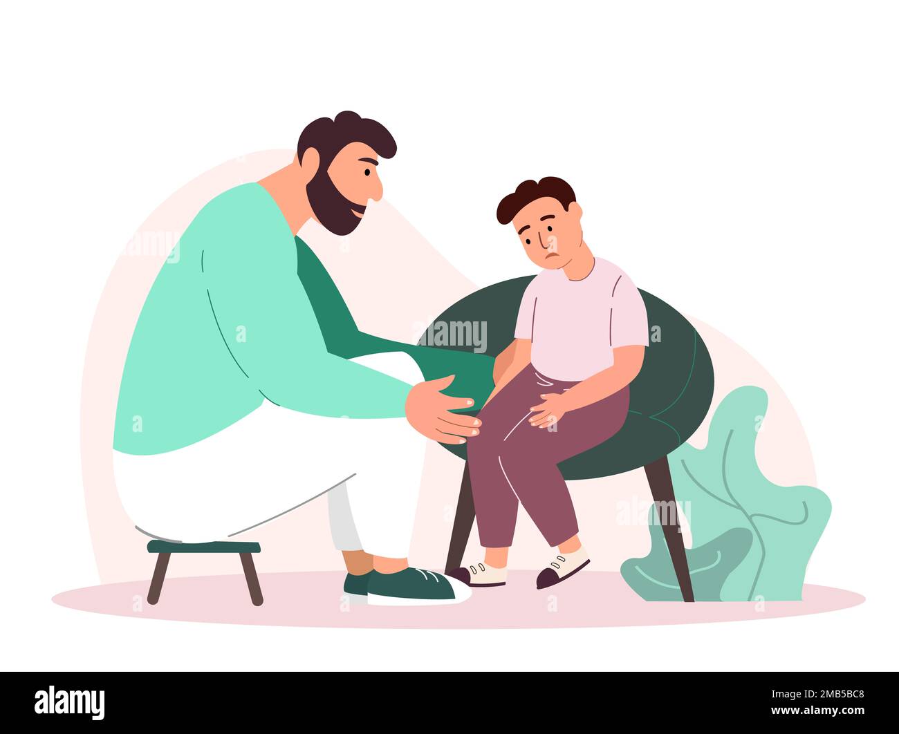 Parent Daddy Support his Child,Boy,Father Comforting Upset Kid.Sad Son ...