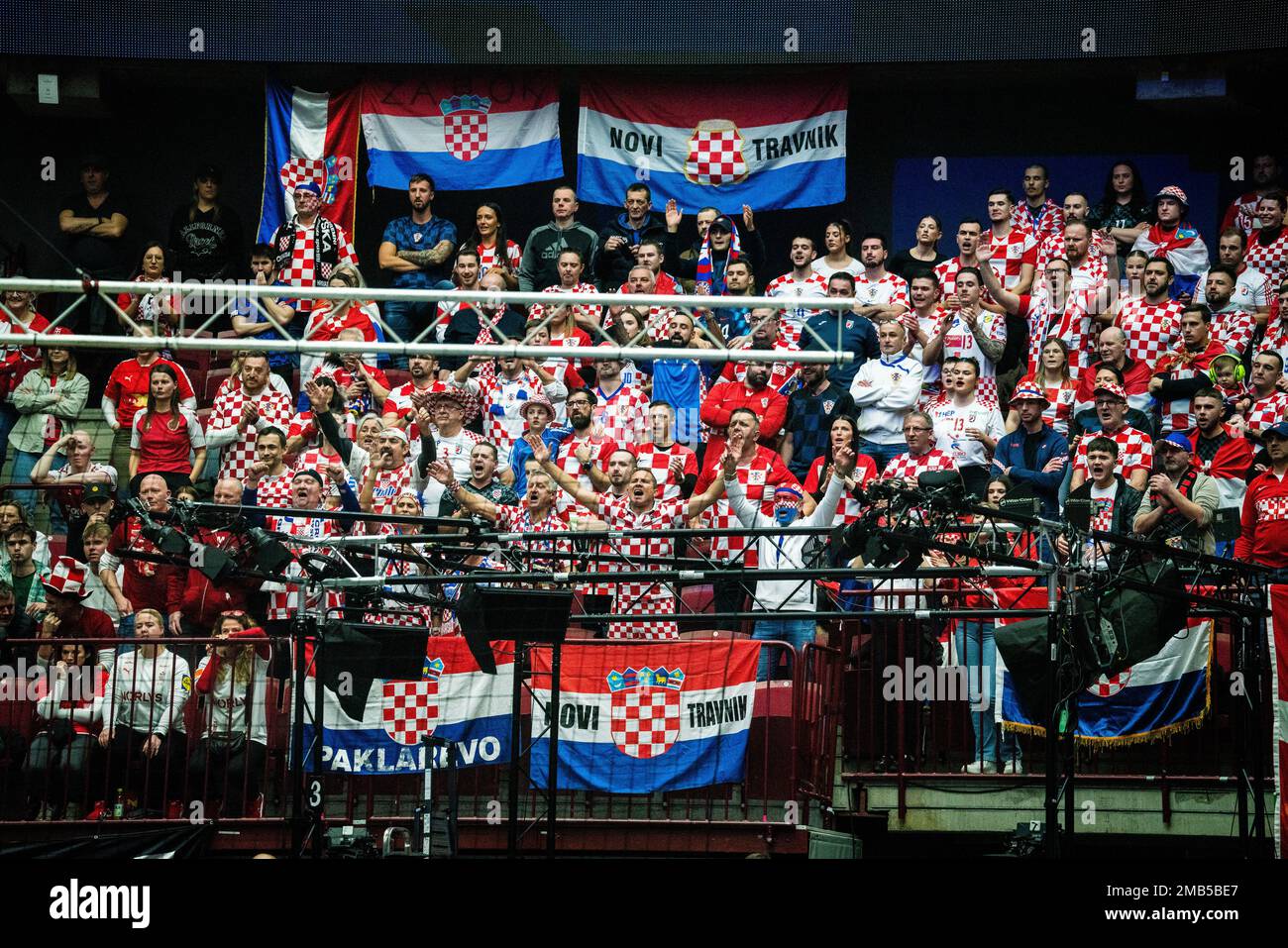 Malmo, Sweden. 19th Jan, 2023. Handball fans of Croatia seen on the ...