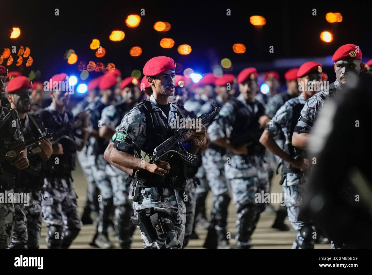 Members of the Saudi special forces perform a military parade in ...