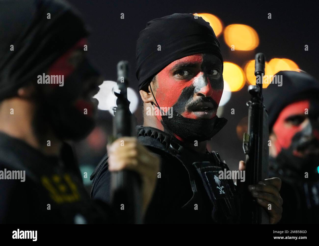 Members of the Saudi special forces perform a military parade in ...