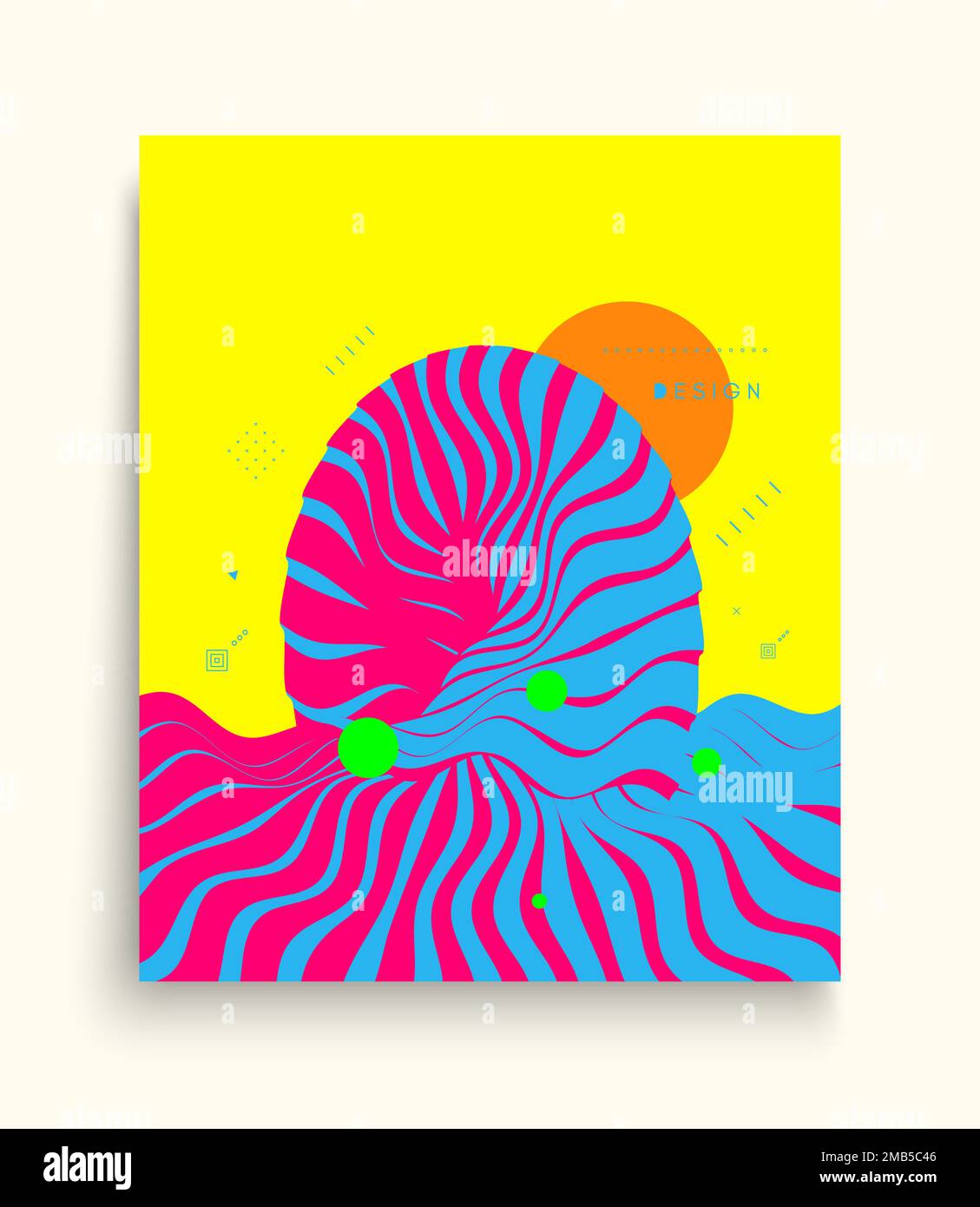 Abstract wavy background. Pattern with optical illusion. Cover design ...