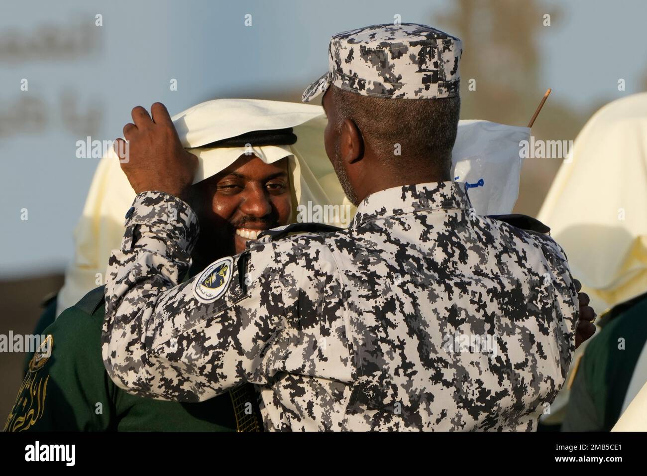 Members of the Saudi special forces prepares ahead of a military parade ...