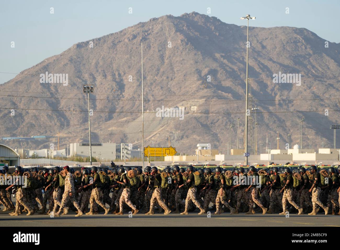 Members of the Saudi special forces march during a military parade in ...