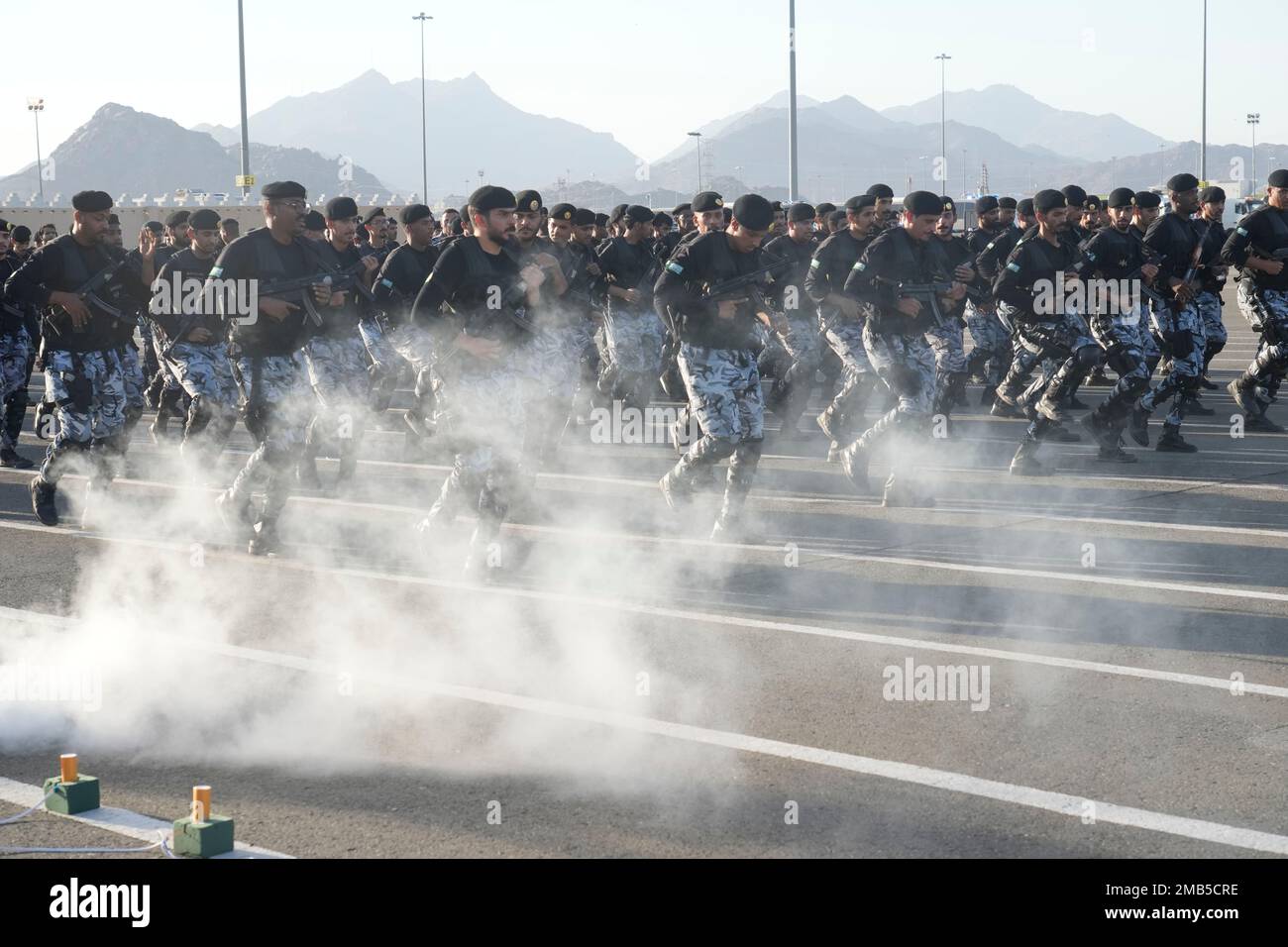 Members of the Saudi special forces perform during a military parade in ...