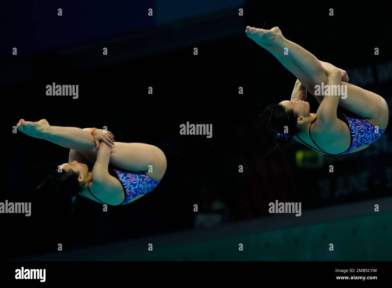 Rin Kaneto aand Sayaka Mikami of Japan compete during the women's ...