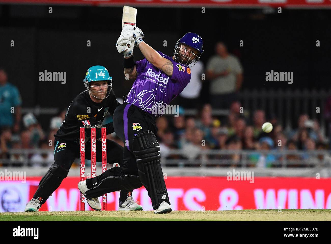 Matthew Wade of the Hurricanes plays a shot during the Big Bash League ...