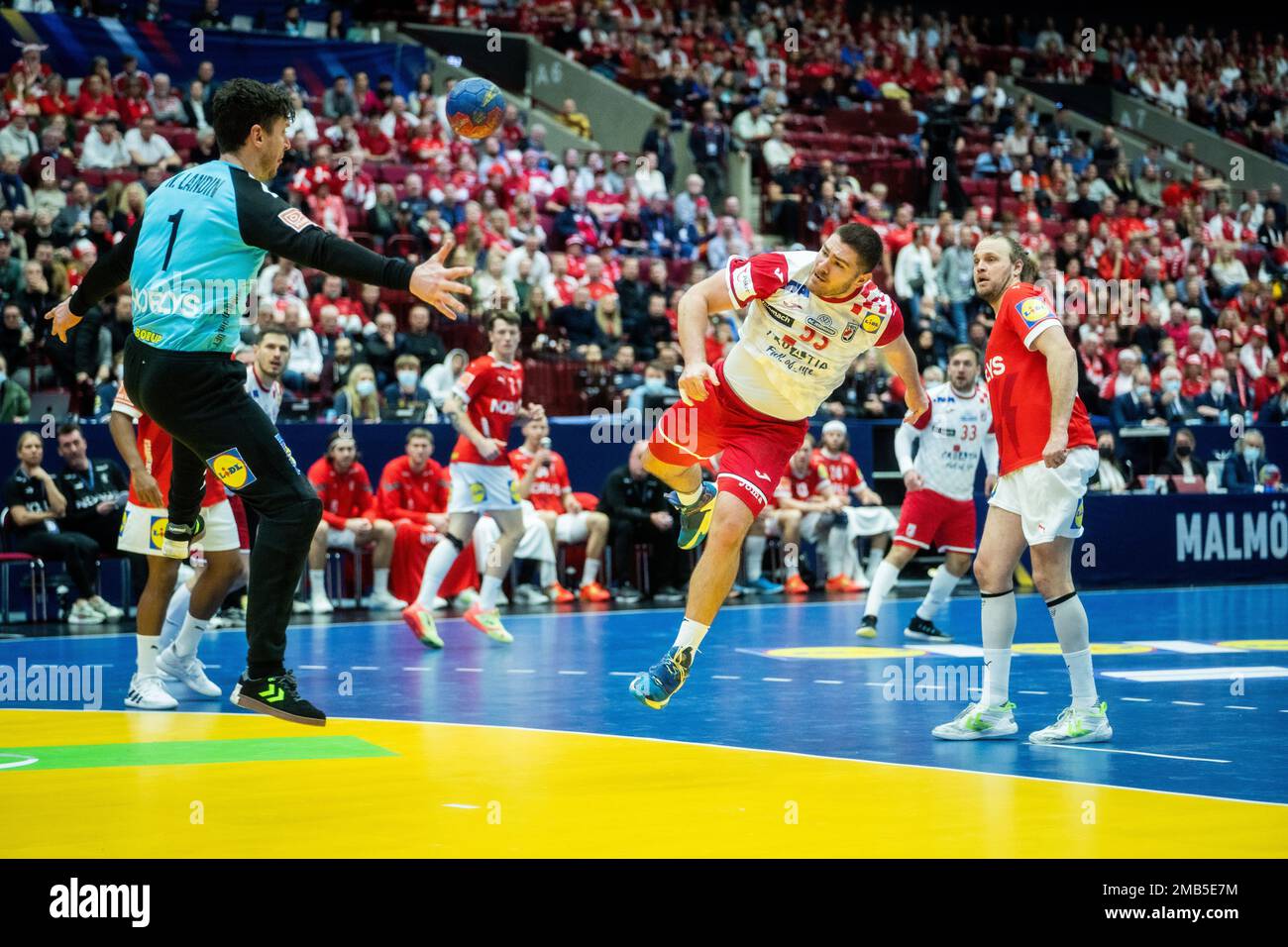 Malmo, Sweden. 19th Jan, 2023. Marin Sipic (53) of Croatia seen during the IHF World Handball ...