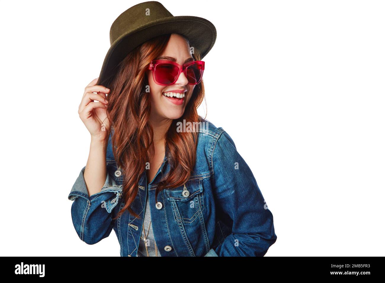 Excited, youth and trendy fashion model with gen z style and funky ...