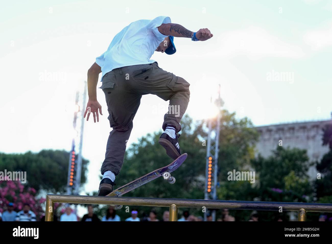 Matias Dell Olio of Argentina in action during the men semifinals at ...