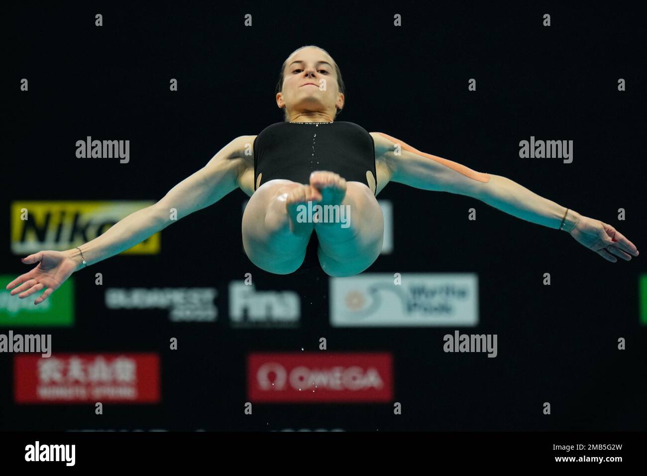 Michelle Heimberg of Switzerland competes during the women's diving 3m ...