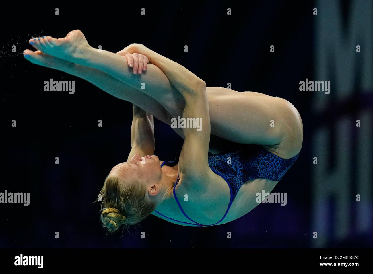 Sarah Bacon of the United States competes during the women's diving 3m ...