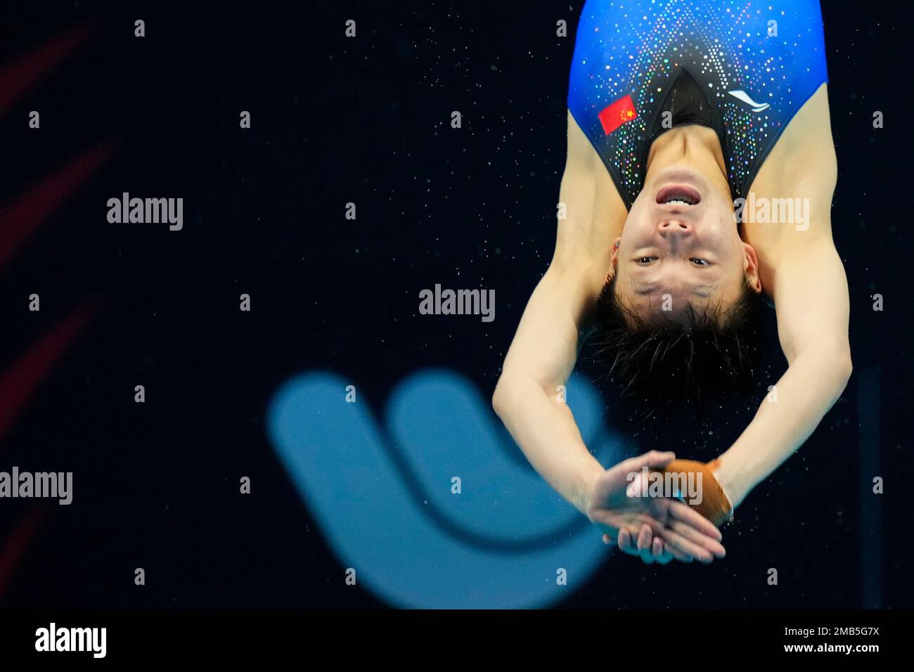 Chen Yiwen of China competes during the women's diving 3m springboard ...