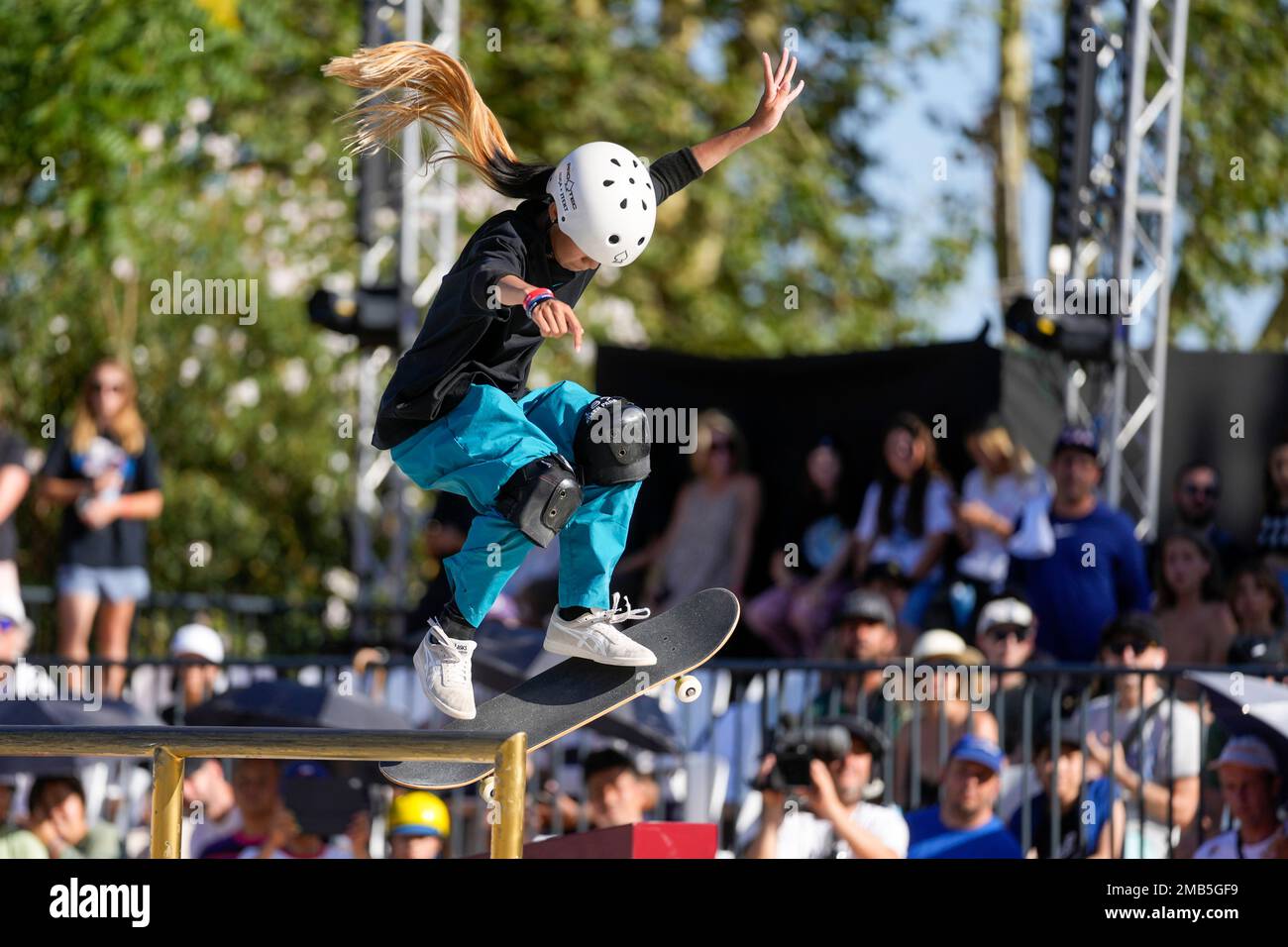 Rizu Akama of Japan in action during the women semifinals at the Street ...