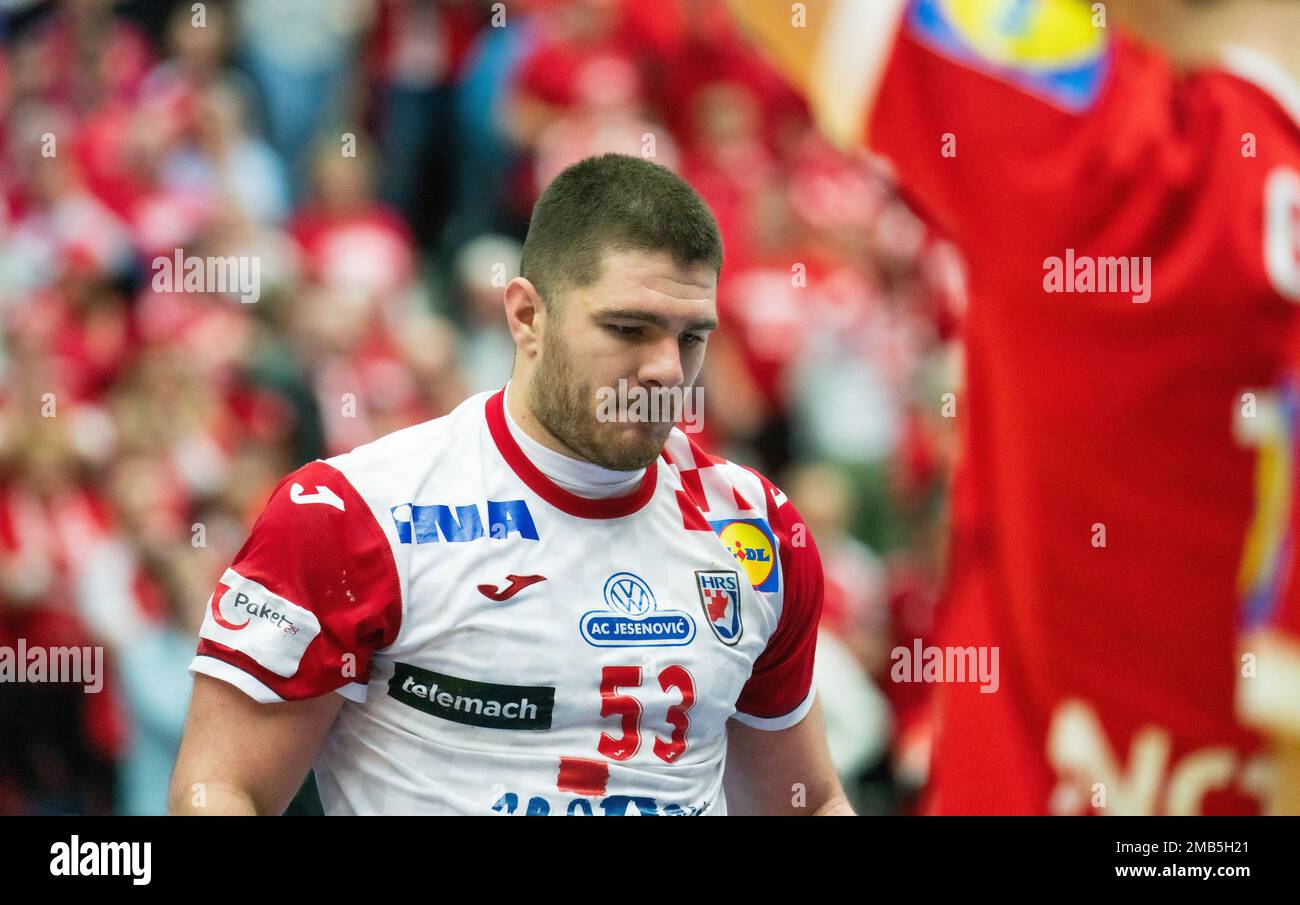 Malmo, Sweden. 19th Jan, 2023. Marin Sipic (53) of Croatia seen during the IHF World Handball ...
