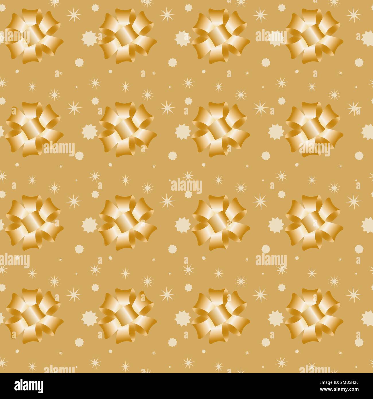 Seamless beige pattern with gradient bows golden ribbons and multipath ...