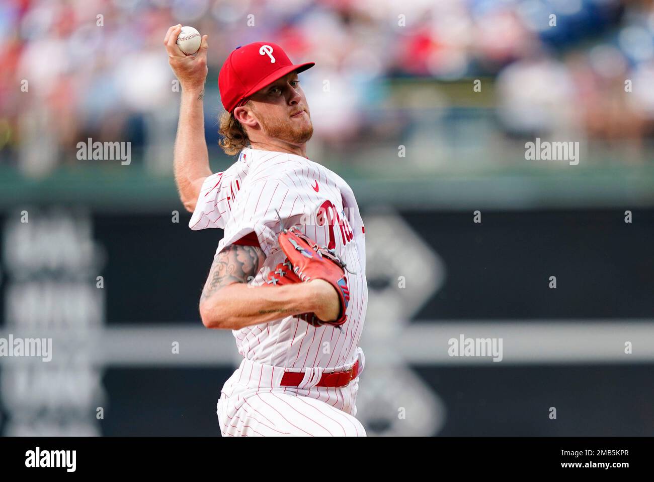Philadelphia Phillies' Bailey Falter pitches during the first inning of ...