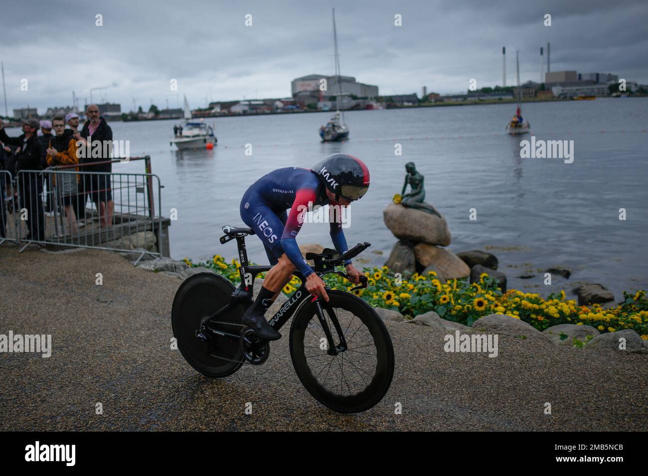 Britain's Thomas Pidcock passes the Little Mermaid statue by Edvard ...
