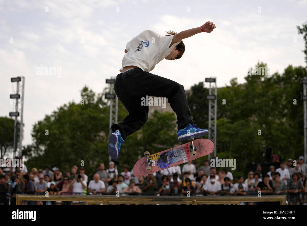 Yuto Horigome of Japan in action during his quarterfinal at the Street ...