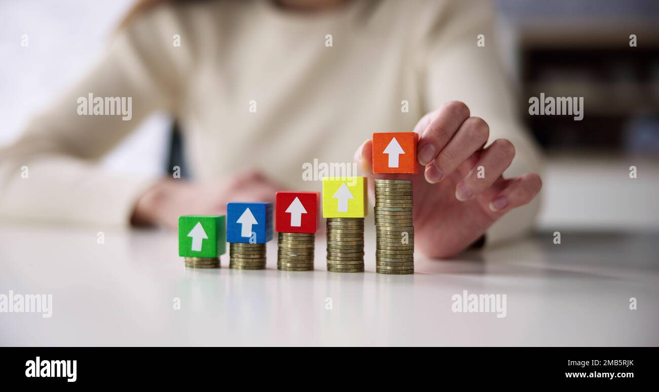 Salary Increase, Insurance Cost And Capital Rise Stock Photo - Alamy